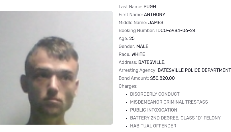 Warrant Issued for Assault in Detention Center | Batesville Tribune